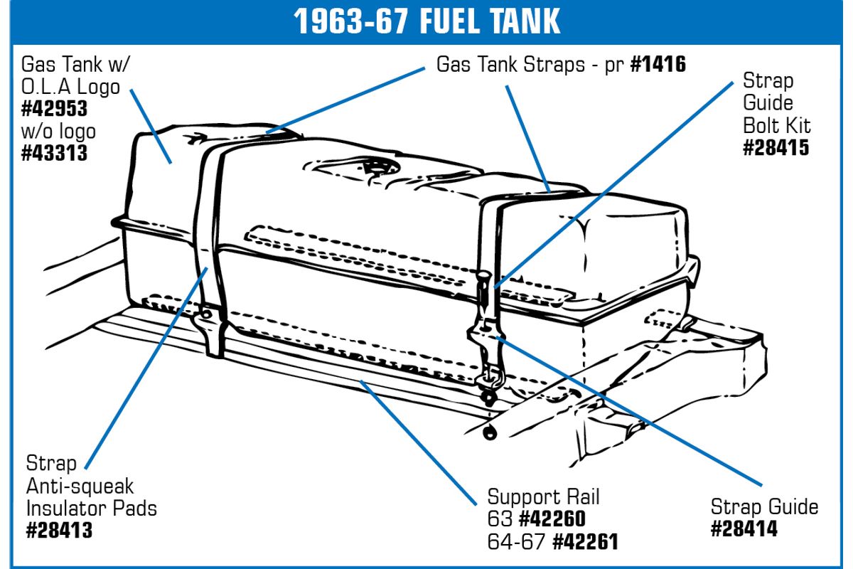 CA 1963-1967 Chevrolet Corvette Gas Tank.