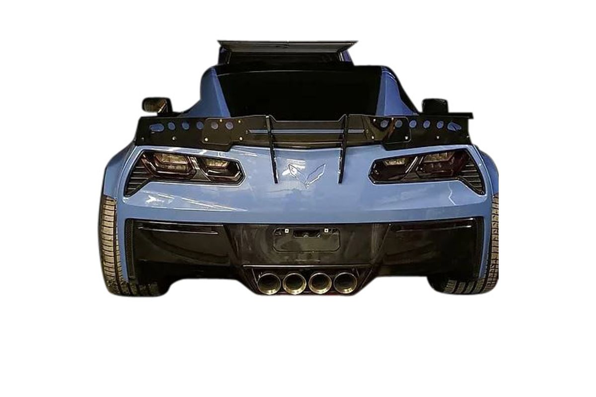 C7 2014-2019 Chevrolet Corvette Spoiler Extensions W/Dip Lexan Center ...