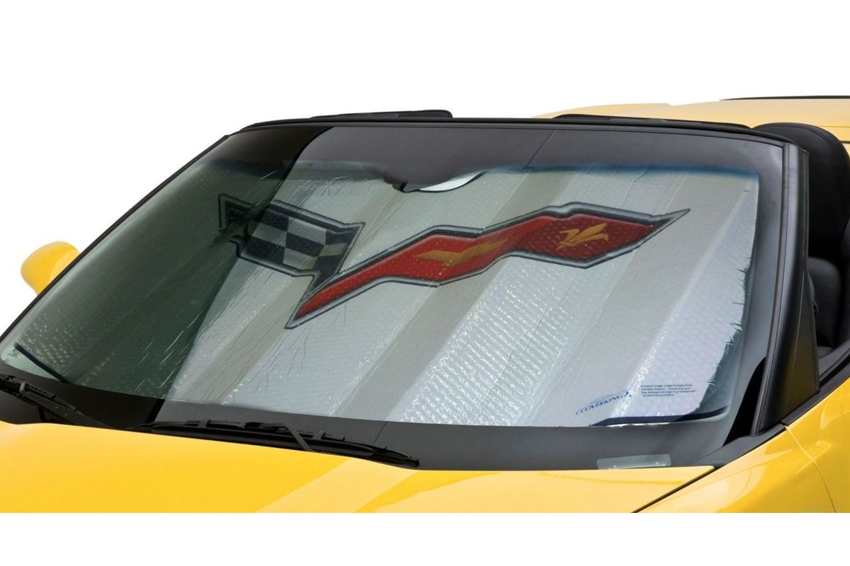 Coverking 2014-2019 Chevrolet Corvette Sun Shade w/Cross Flags