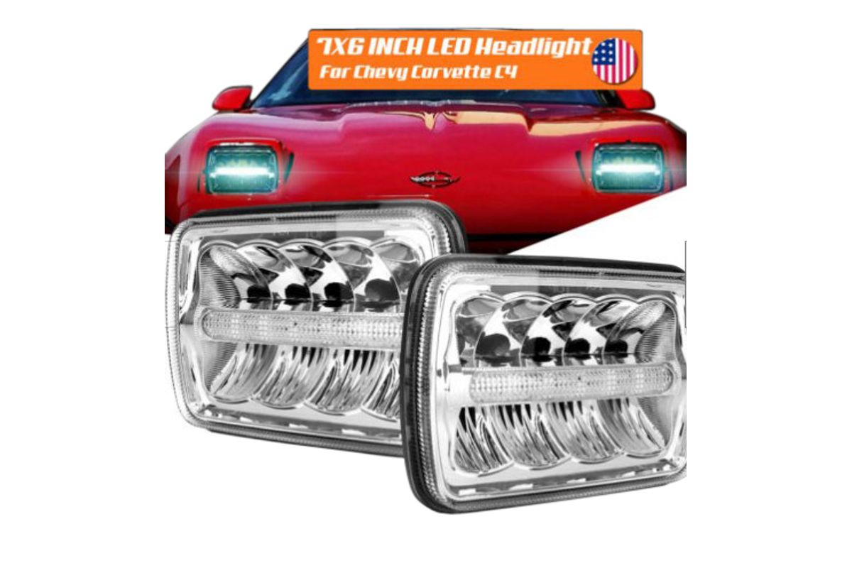 C4 1984-1996 Chevrolet Corvette Chrome Bar LED Projector Headlights ...