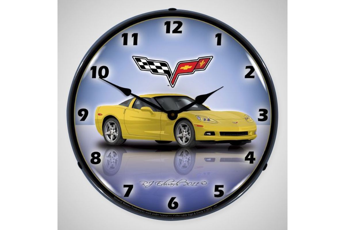 C6 2005-2013 Chevrolet Corvette Custom Lighted Clock - Choose Color ...