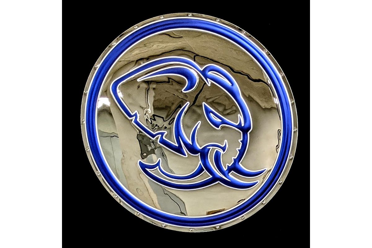 Chrome Domz 1953-2022 Dodge Hellephant Circle Logo 3D Wall Art
