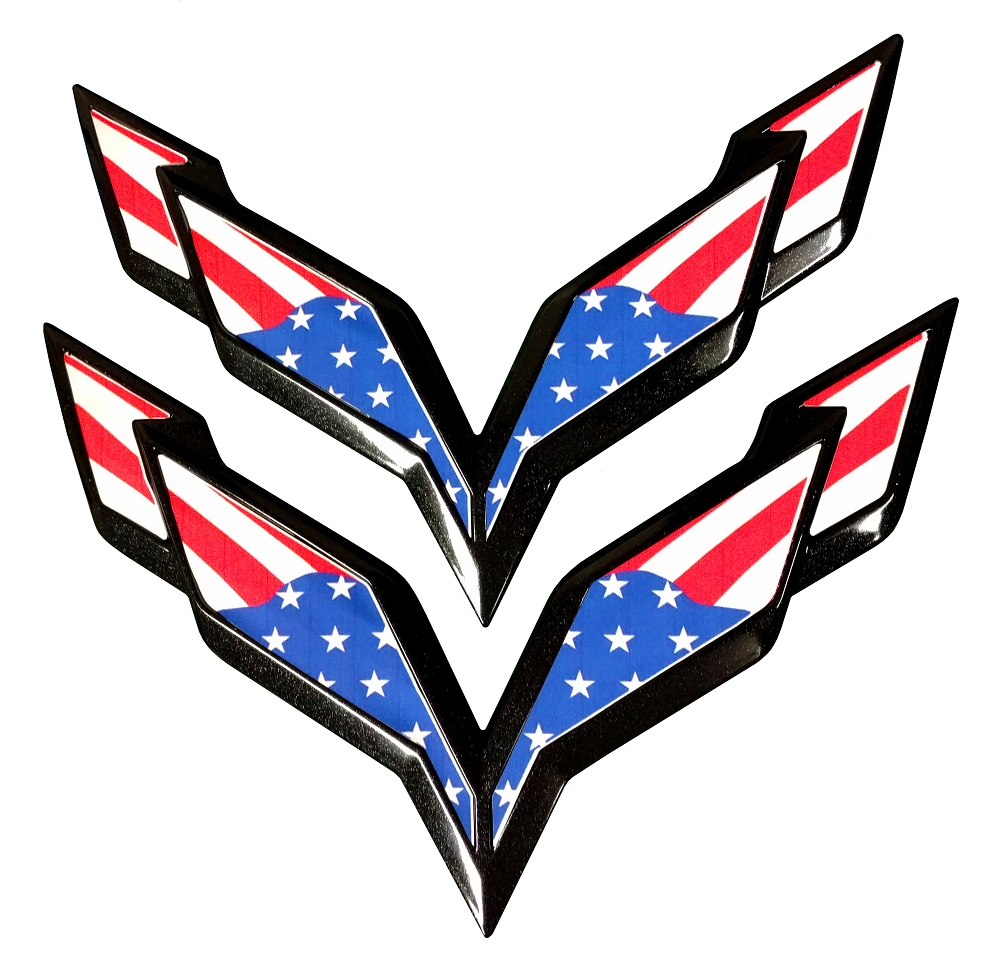 C7 2014-2019 Chevrolet Corvette USA US Flag Emblem Overlay Decal ...