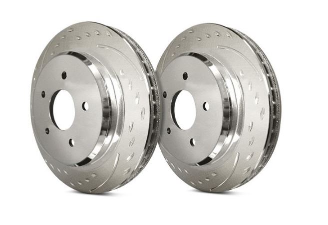 1963-1982 Chevrolet Corvette Diamond Slot Rotors W/Silver Zinc Plating ...