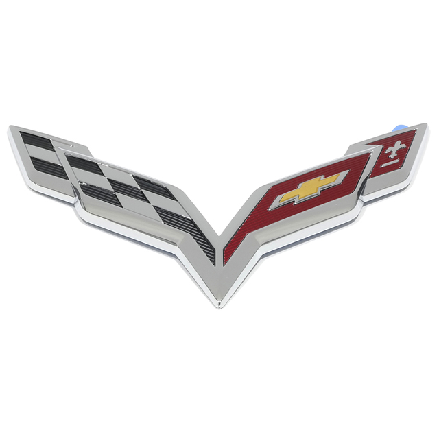 C7 2014-2019 Chevrolet Corvette Chrome Front Bumper Crossflag Emblem ...