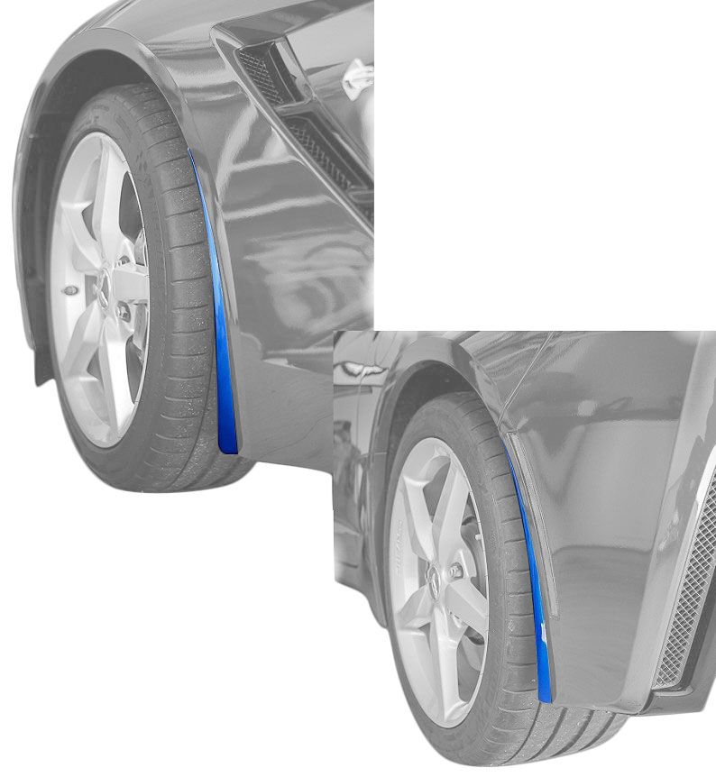 C7 2014-2019 Chevrolet Corvette Custom Painted Splash Guard Set - CA