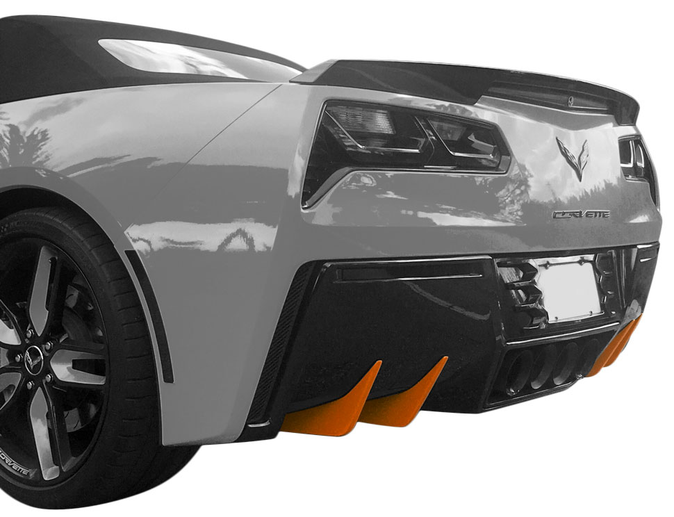 C7 2014-2019 Chevrolet Corvette Custom Painted Rear Diffuser Fins - CA