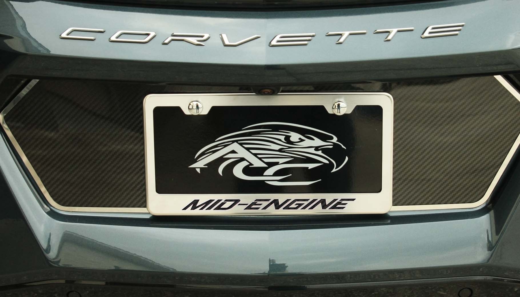 C8 2020-2024 Chevrolet Corvette Hydro Carbon License Plate Frame W/Mid ...