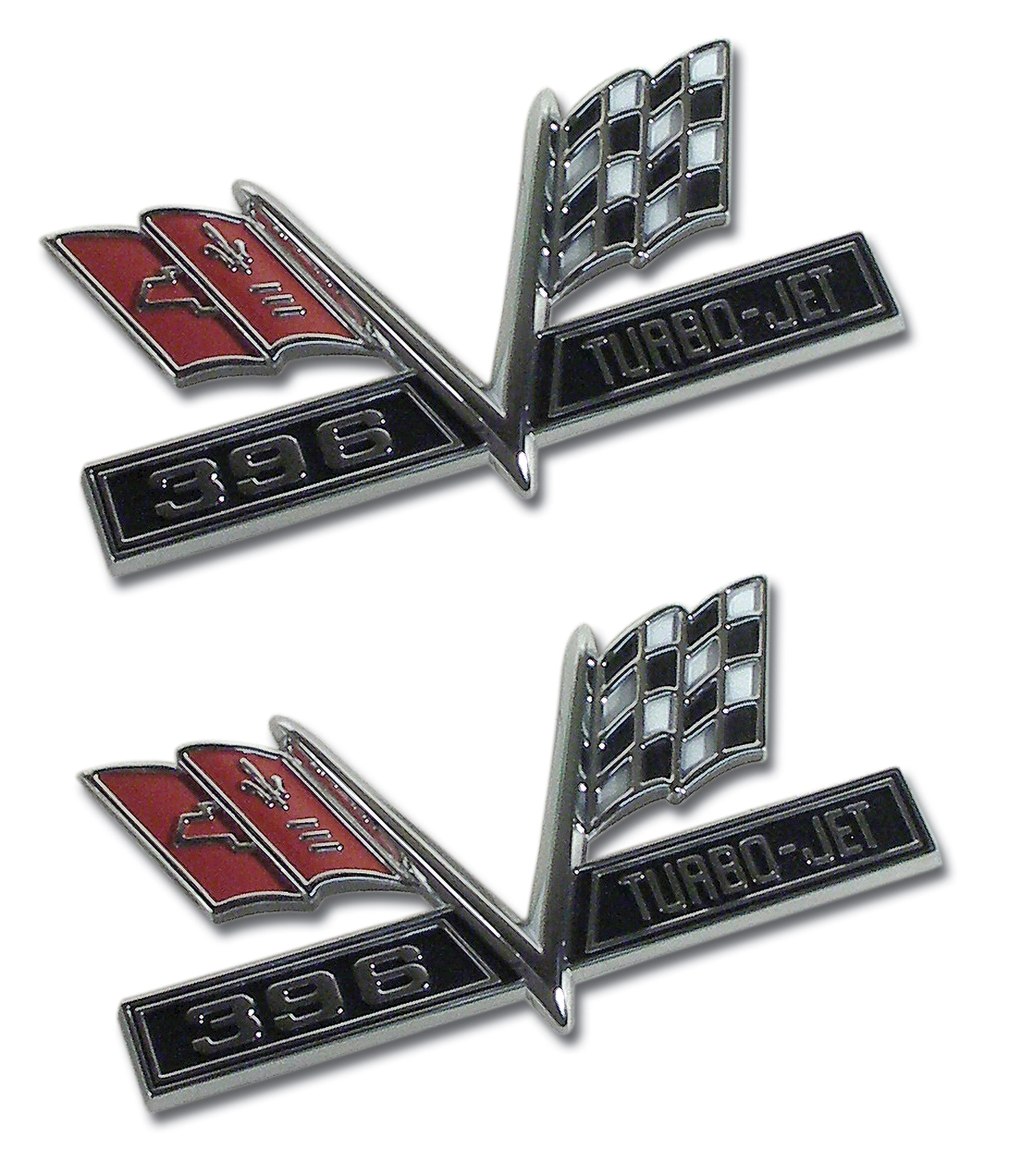 C2 1965 Chevrolet Corvette Emblems. Front Fender 396 Replacement - CA