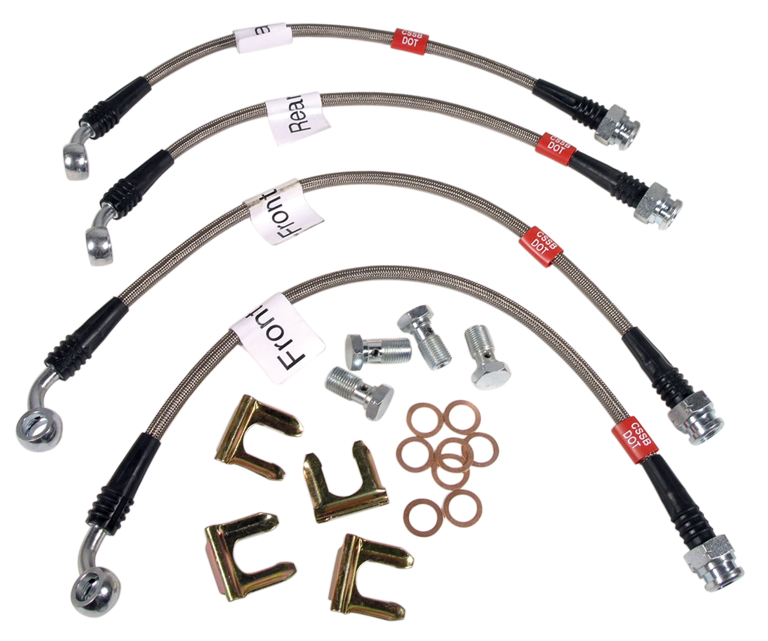 C4 1994-1996 Chevrolet Corvette Brake Line Kit. Braided Stainless Steel ...