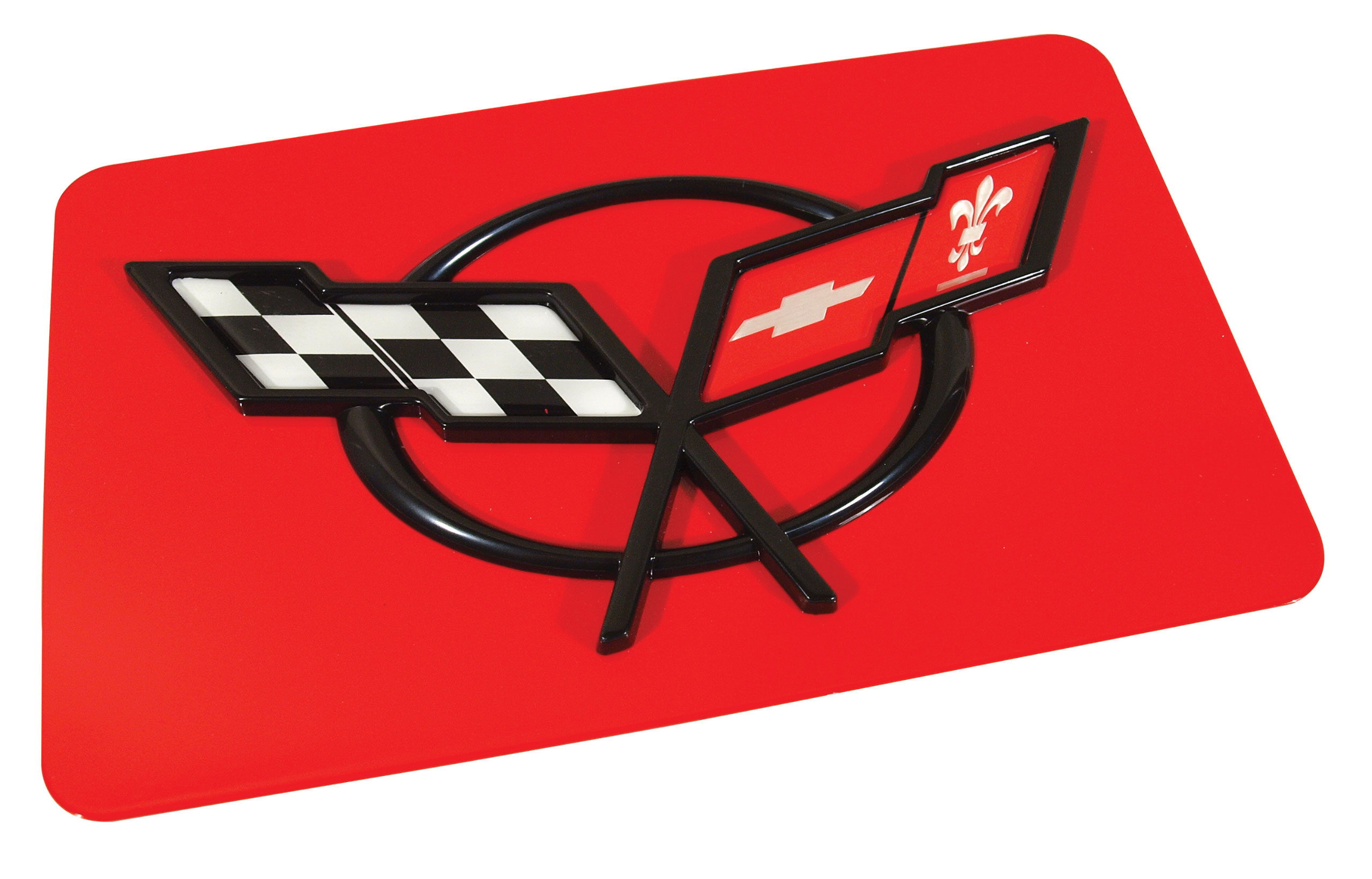 C5 1997-2004 Chevrolet Corvette Exhaust Plate - Torch Red W/C5 Logo ...