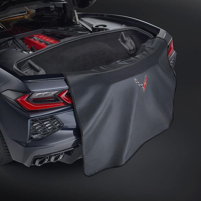 C8 2020-2024 Chevrolet Corvette Rear Bumper Bib With Crossed Flags Logo ...