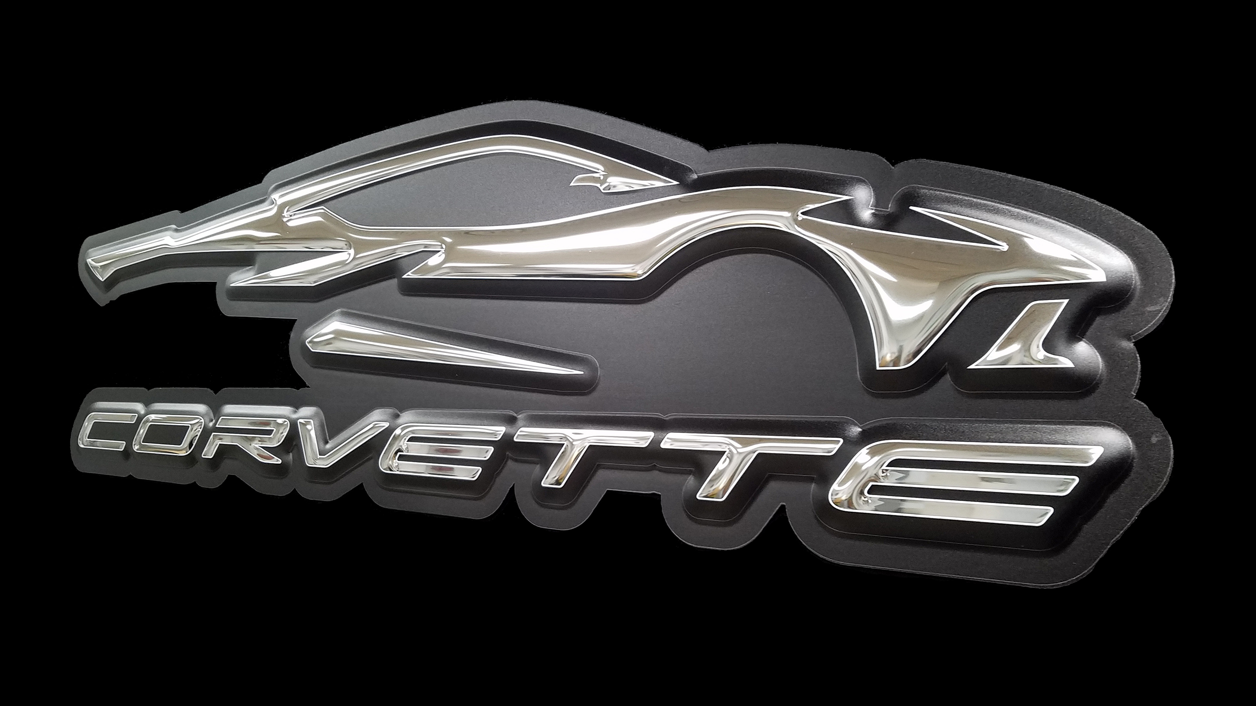 C8 2020-2024 Chevrolet Corvette C8 Gesture 3D Wall Art - Chrome Domz
