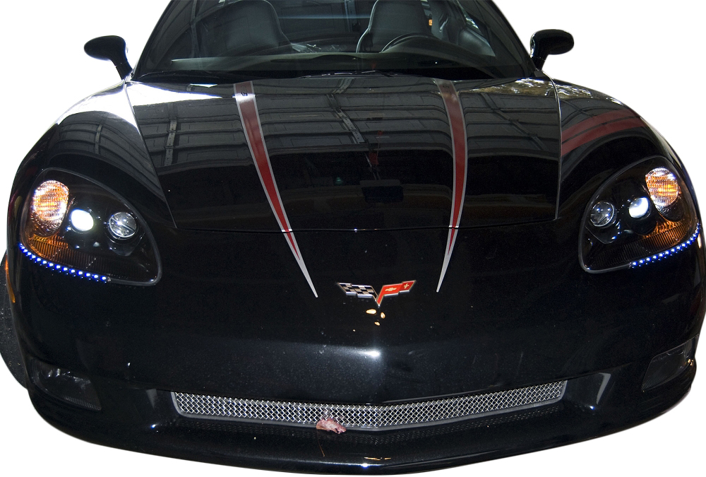 C6 2005-2013 Chevrolet Corvette LED Audi Style Lower Headlight Trim Kit ...