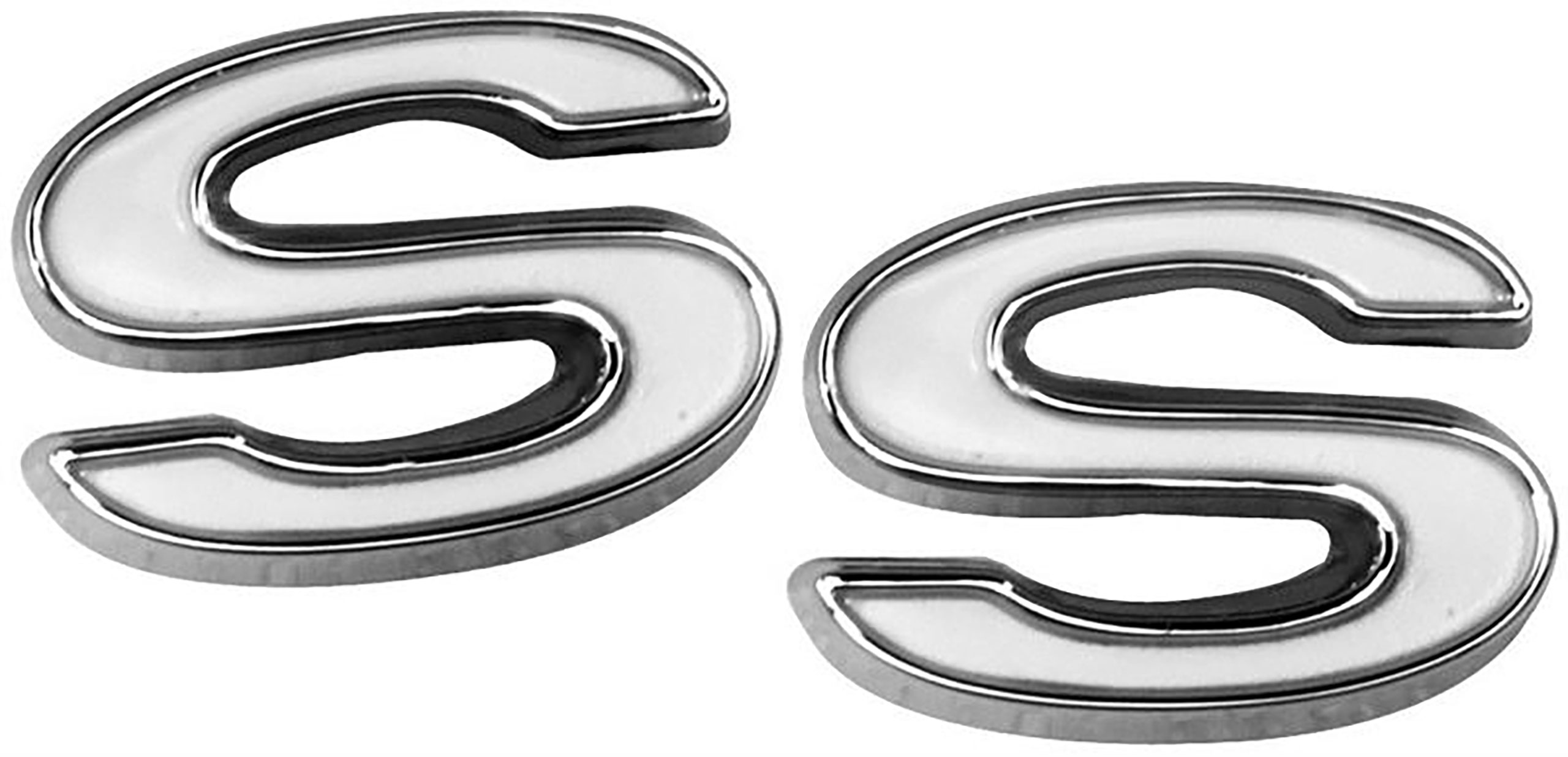 1969-1972 Chevrolet Camaro Chrome SS Fender Emblems - Trim Parts