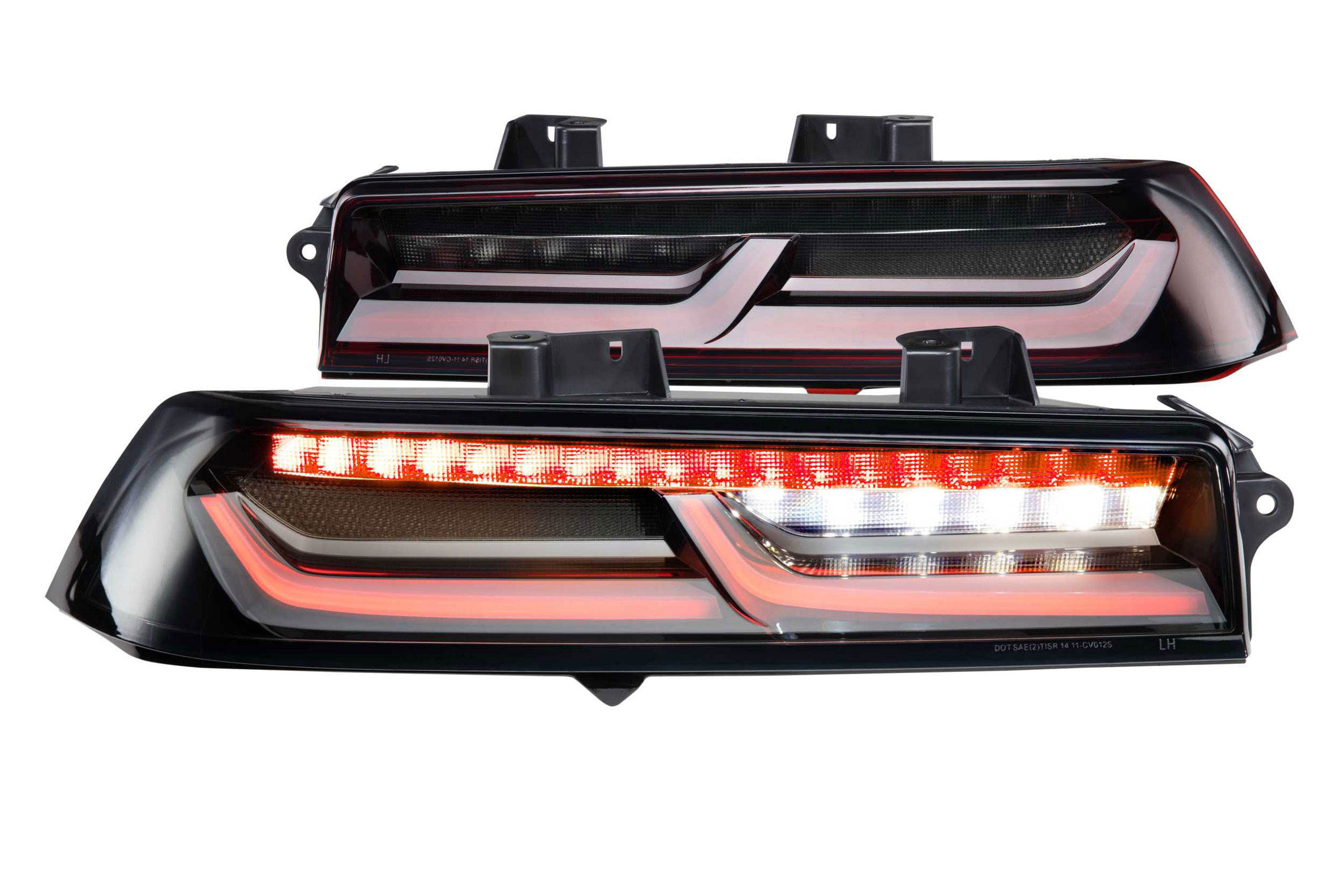 Fifth Generation 2014 2015 Chevrolet Camaro XB LED Plug Play Tail Light Set W Smoked Lenses Morimoto
