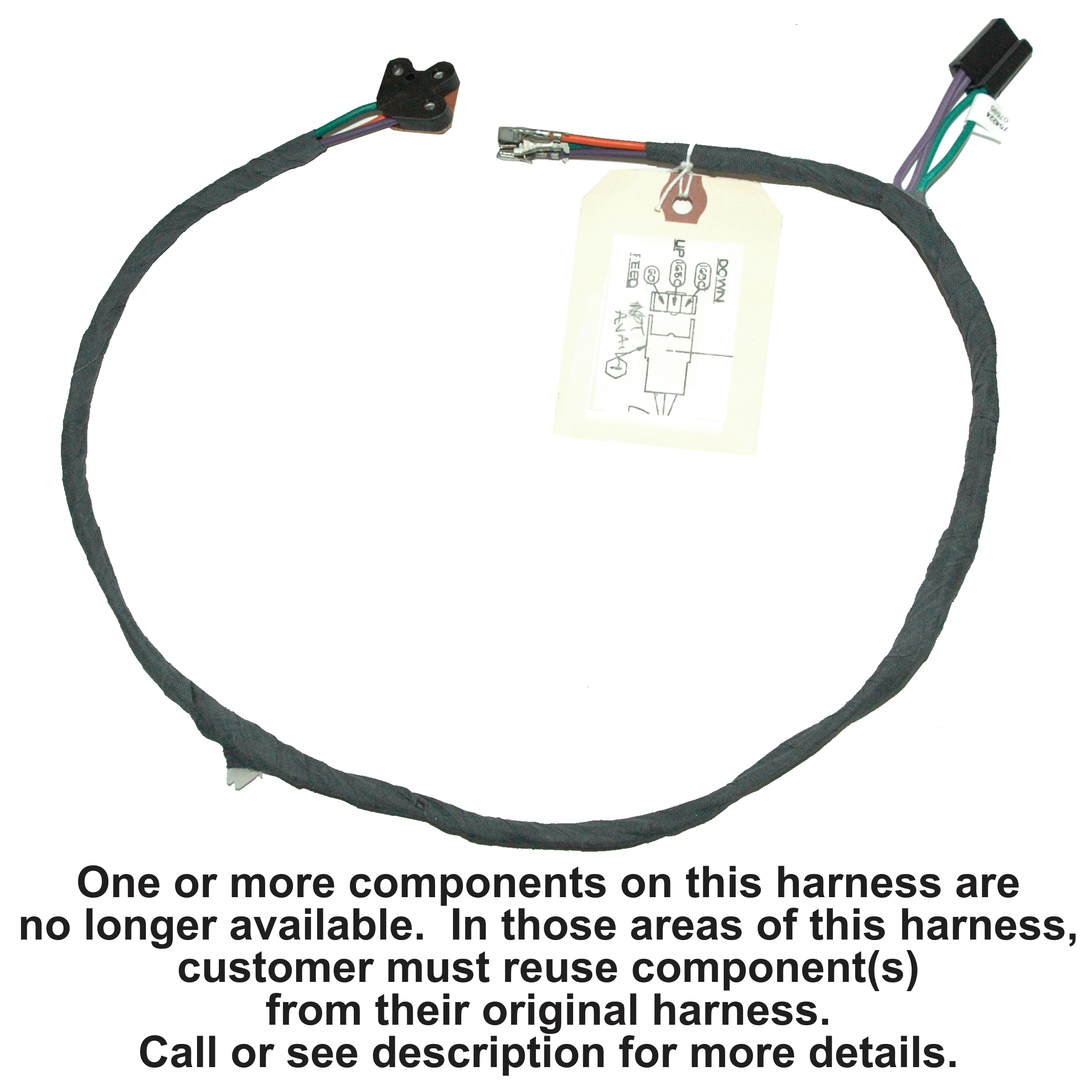 1965-1967 Chevrolet Chevelle Power Window Harness Rear Quarter Window ...