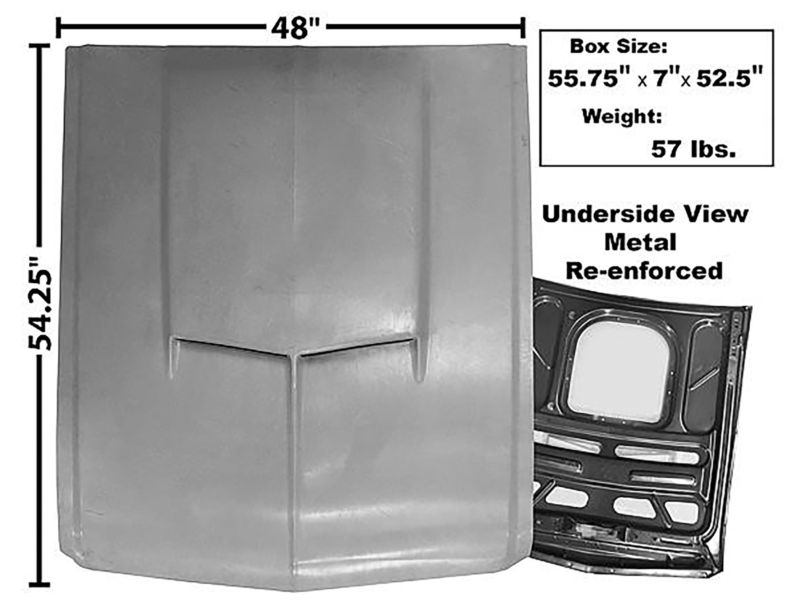 First Generation 1967-1968 Ford Mustang SMC Hood W/Scoop - Stock Length ...